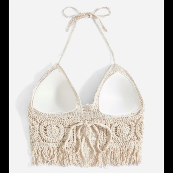 Garage | Tops | Nwot Garage Fringe Trim Tie Back Halter Neck Cover Up ...